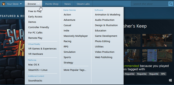 "Browsing Steam" : the biggest change to Steam Discovery in